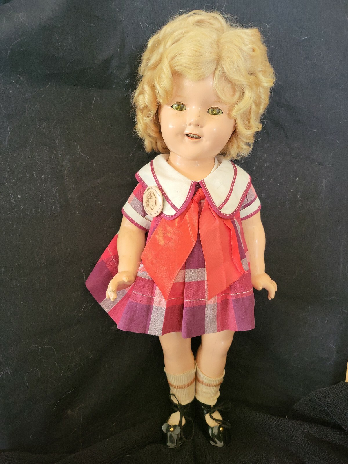 1934 Ideal Composition Shirley Temple Sailor Doll in Bright Eyes Dress ...