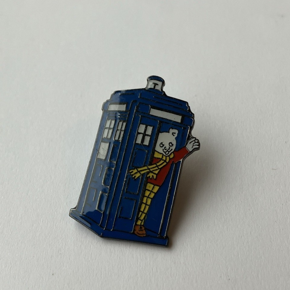 Rupert Bear & Dr Who Tardis Pin Badge, Enamel / Metal, VGC | eBay UK