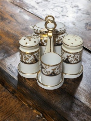 HTF NORITAKE 20056 / BLACK CHRISTMAS BALL CONDIMENT SET | eBay