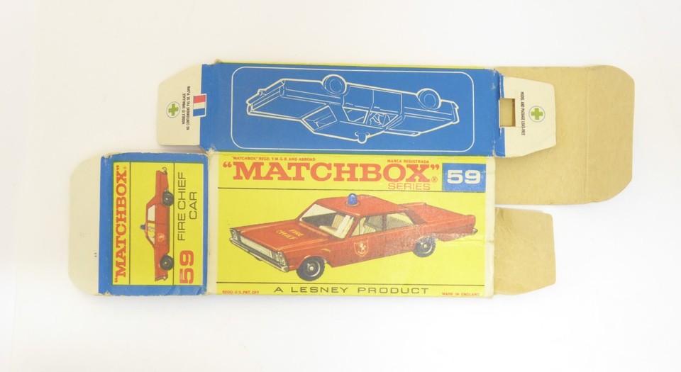 Matchbox Empty Box Only No 59 Fire Chief Car Original Vintage Box. No ...