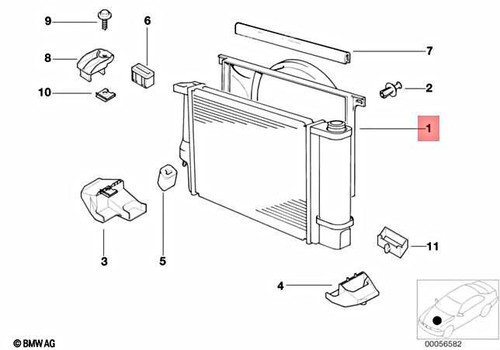 Genuine BMW E39 Sedan Wagon Radiator Fan Shroud OEM 17101438457 | eBay