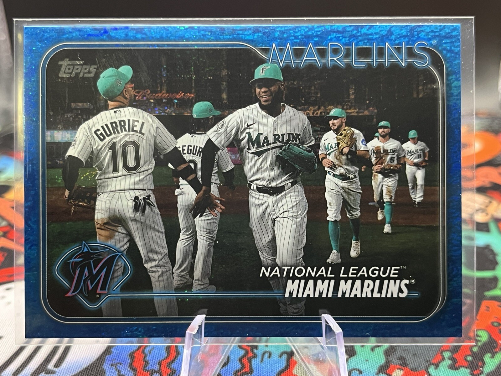 2024 Topps Series 1 Miami Marlins Team Card Blue Holofoil Parallel /999 ...