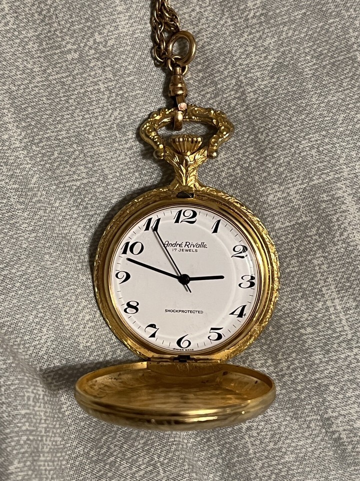 Andre Rivalle 17 Jewels Golden Color Pocket Watch | eBay