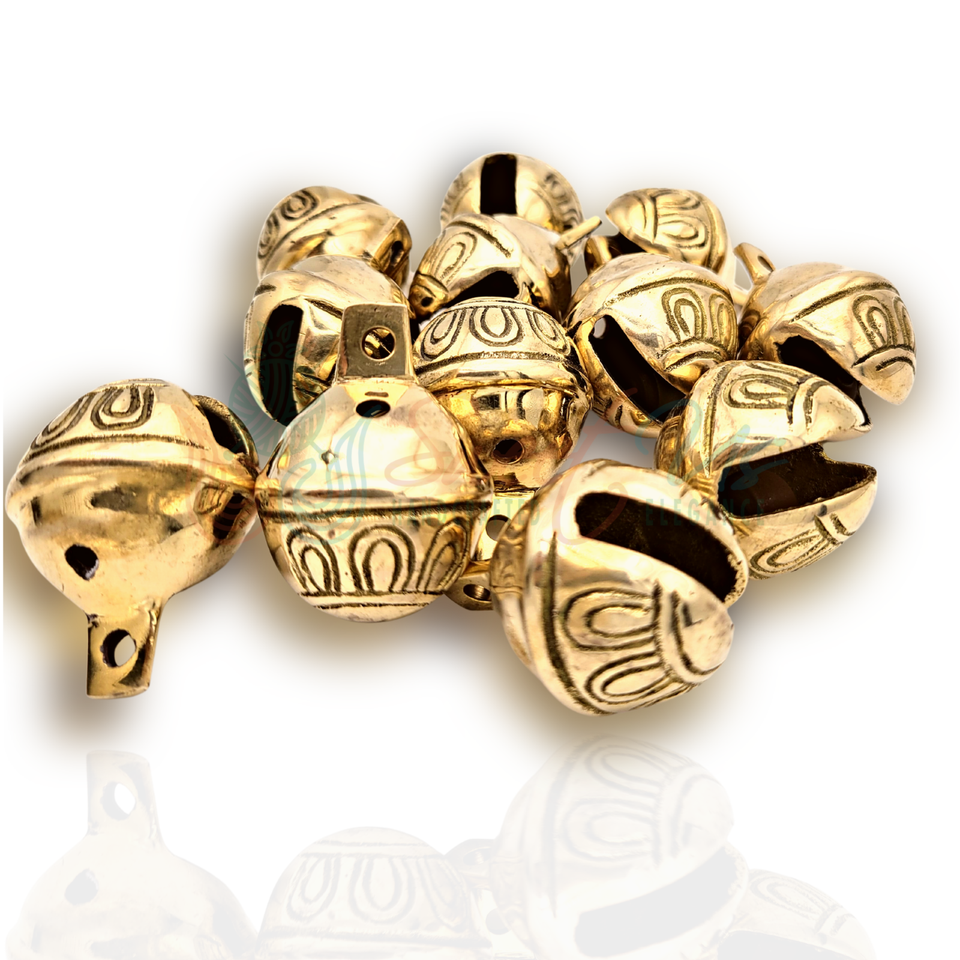 One Dozen 1.5 Inches High Polished Brass Sleigh Horse Jingle Polar ...