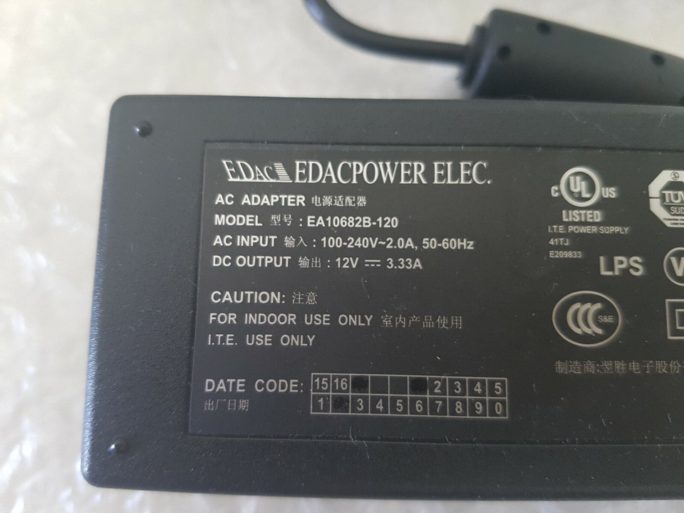 EDAC - AC Adapter - EA10682B-120 - 12V 3,33A - neuwertig | eBay