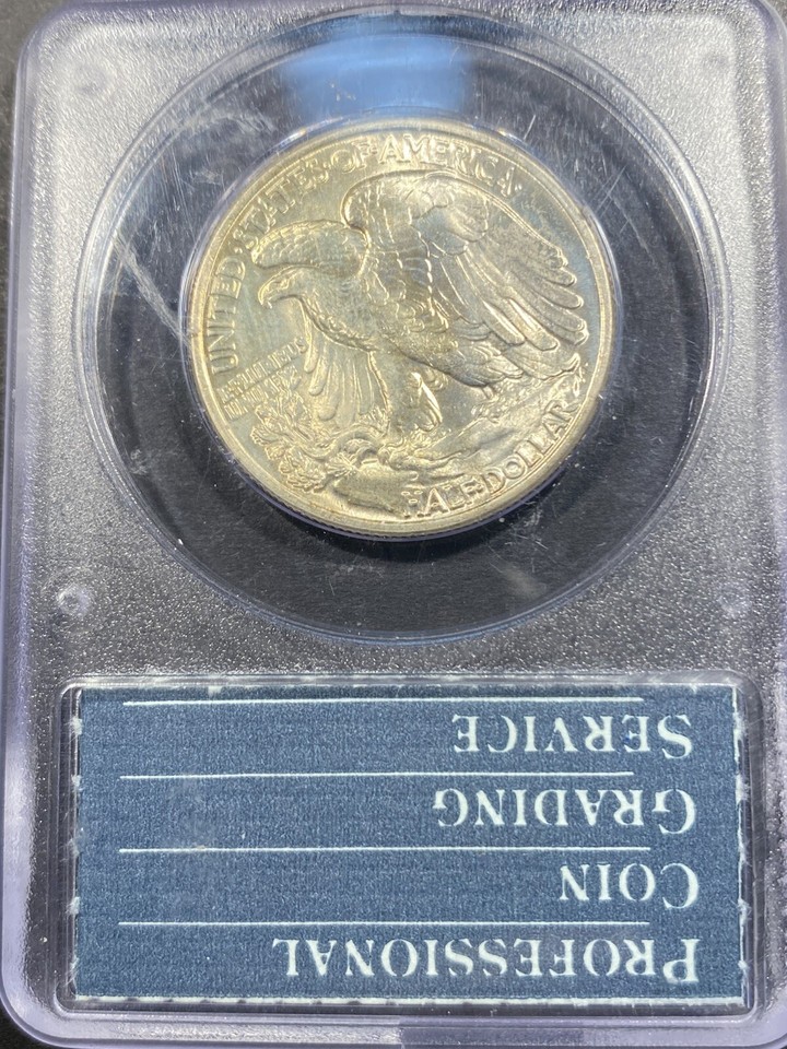 1942 WALKING LIBERTY HALF PCGS MS64 OLD GREEN HOLDER RATTLER SILVER OGH ...