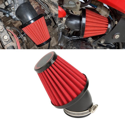 48mm Red 45 Degree Bend Cone Style Air Intake Filter For Motorcycle ...