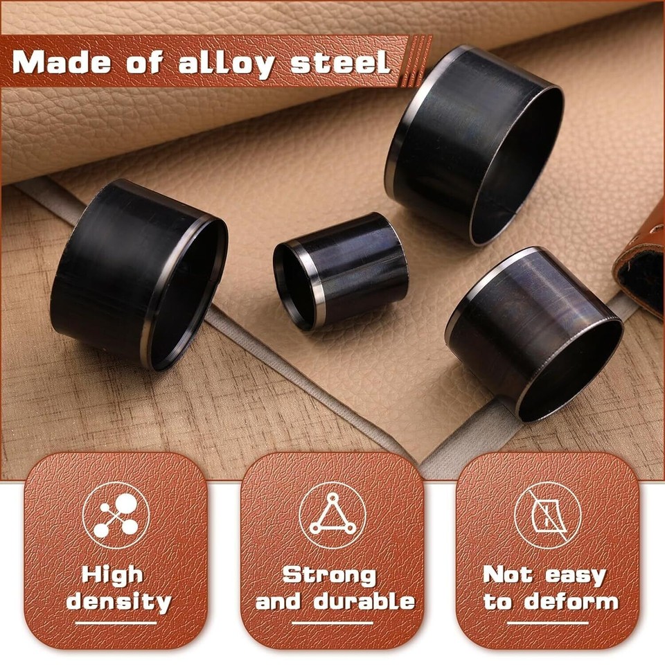 9X Leather Circle Cutter Tool Set Leather Hole Punch Tool Kit Round ...