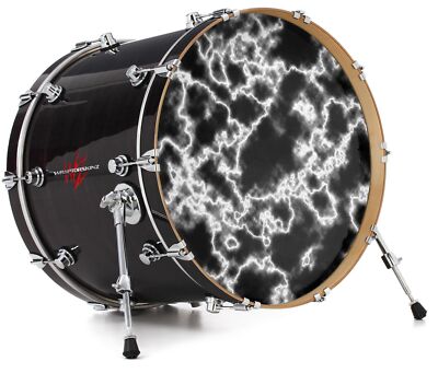 Decal Skin fits most 26" Bass Kick Drum Heads Electrify White HEAD NOT ...