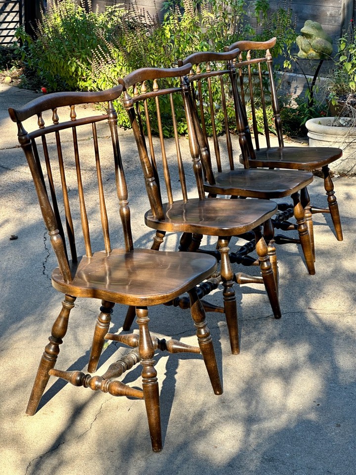 Antique Sprague Carleton Maple Dining Table w/ 2 Leaves and 4 Chairs | eBay
