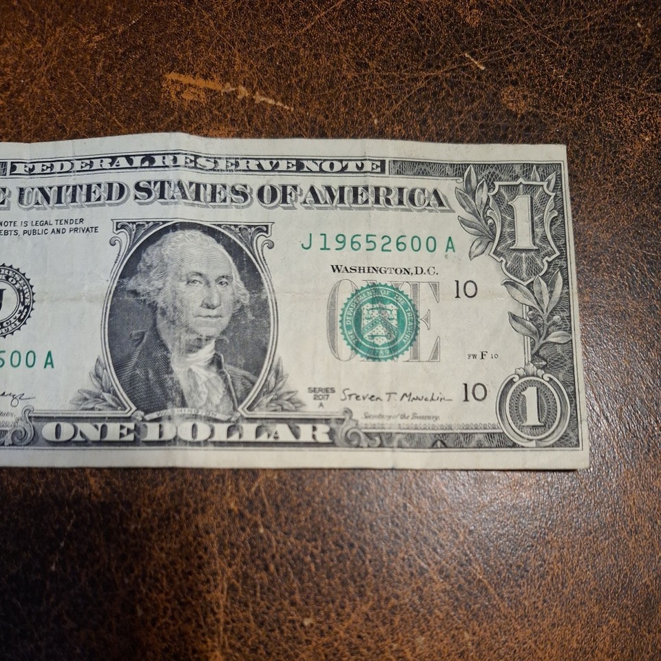 $1 ONE US DOLLAR BILL NOTE MISCUT RIGHT - MISALIGNED OFF CENTER ERROR ...