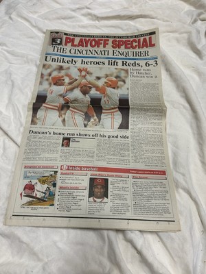 Oct 9, 1990 Cincinnati Enquirer -Reds' 6-3 playoff victory in game 3 | eBay