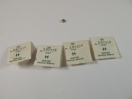 HAMILTON 4MM NOS GOLD COLOR WATERPROOF CROWNS IN PACKAGE | eBay