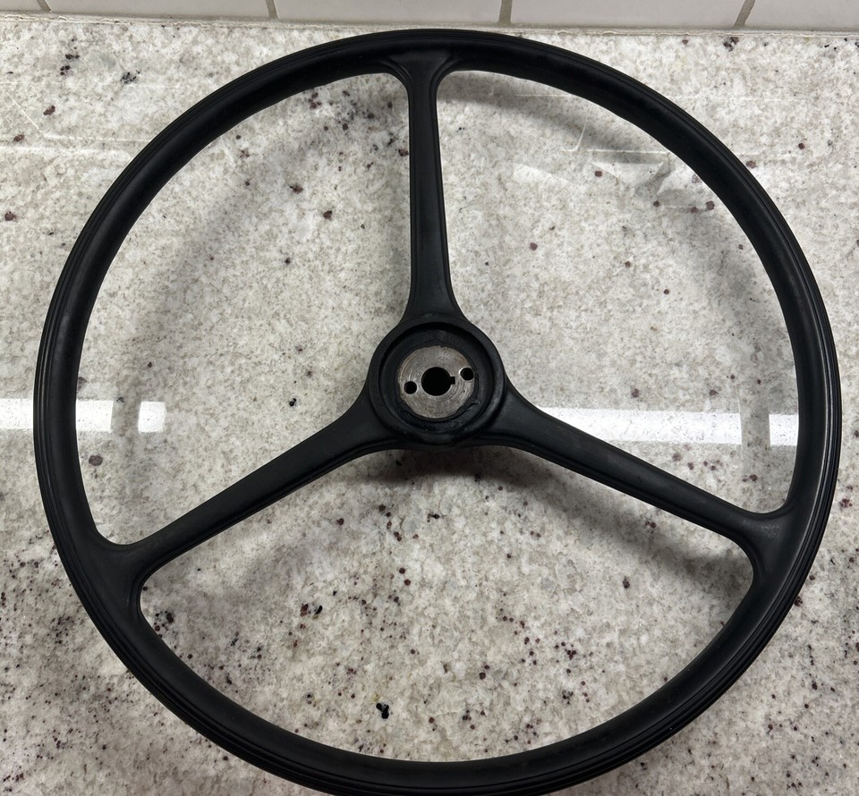 Vintage 3 Spoke Sheller 17inch Steering Wheel Jeep Willys Black ***READ ...