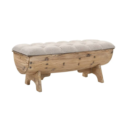 Storage Bench 103 X 51 X 44 Cm Solid Wood And Fabric | eBay Australia