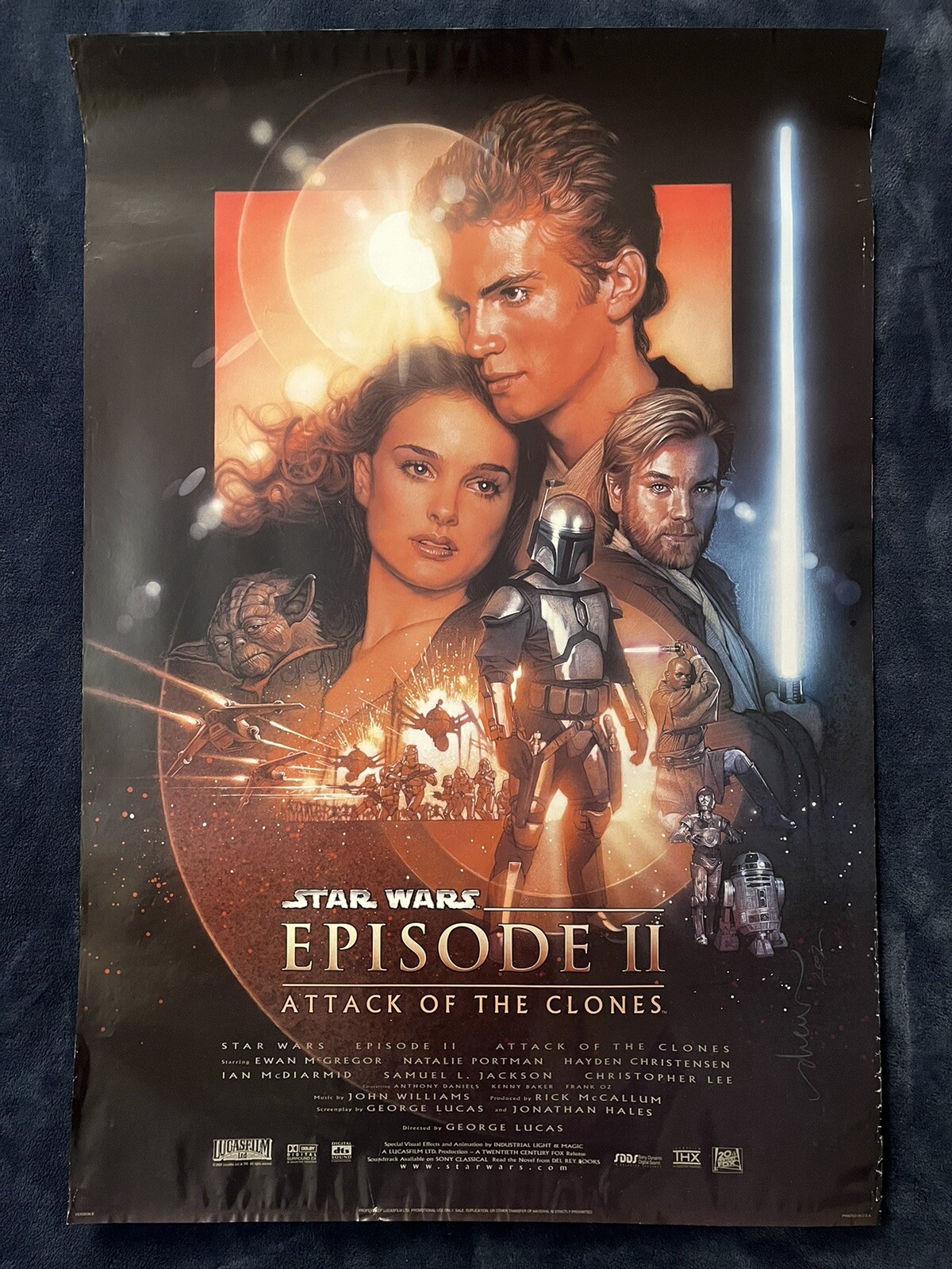 2002 Star Wars Episode II Attack of the Clones 27x40 Double-Sided Movie ...