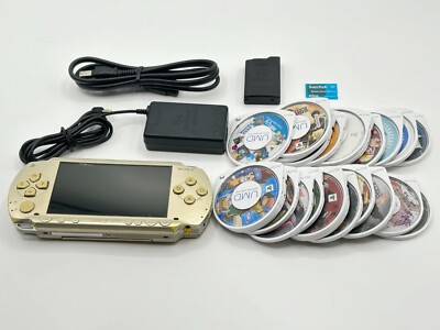 Sony PSP-1000 champagne gold console battery charger memory stick ...