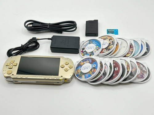 Sony PSP-1000 champagne gold console battery charger memory stick ...