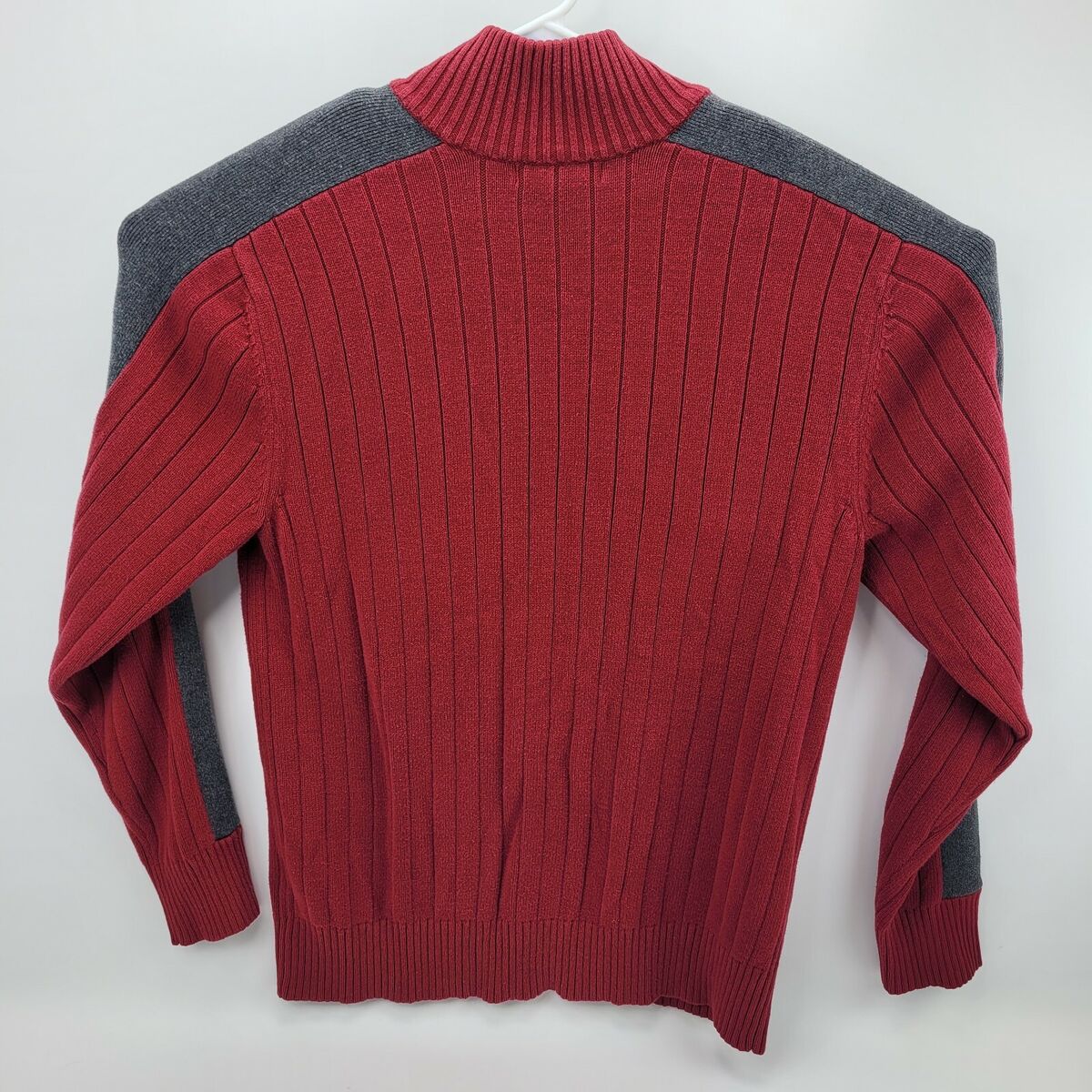 Calvin Klein Jeans Sweater Red Quarter Zip Up Knitted Cotton Calvin Klein Jeans Sweater Red Quarter Zip Up Knitted Cotton