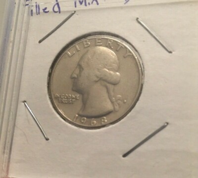 1968 D Washington Quarter Double Die Obverse "Filled In" Mint Mark ...