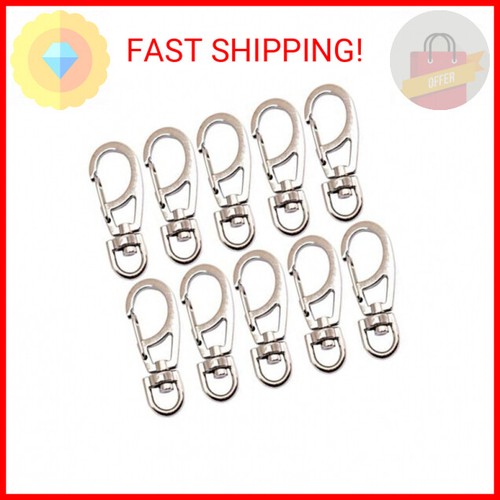 10 PCS Small Metal Clasps Spring Swivel Snap Hooks Carabiner Clips with ...