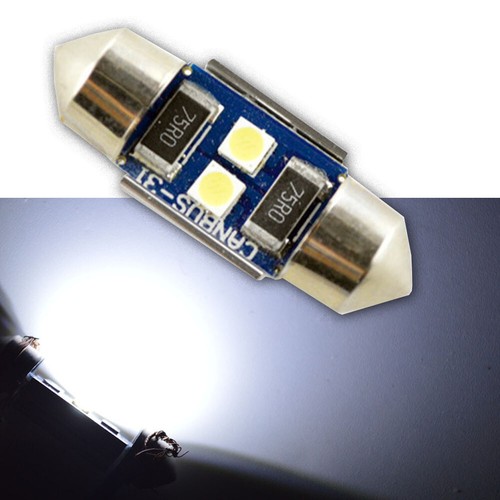 2 X 28mm 3030 LED 10W White Canbus Festoon LED Car License Plate Light ...