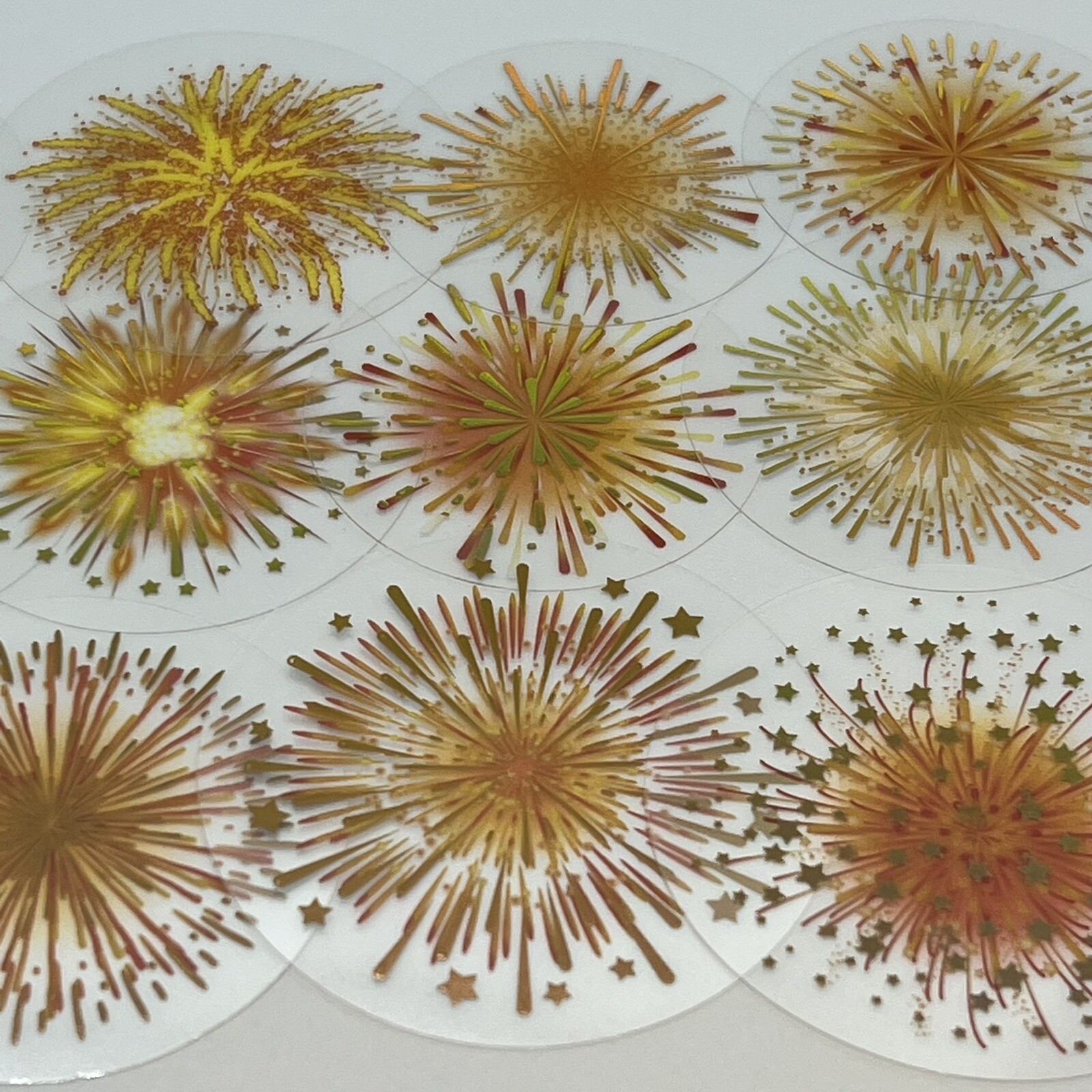 Fireworks Stickers, Orange Fireworks Stickers , Bright Decorative ...