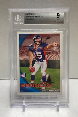 Tim Tebow Photo Variation Rookie Card Pointing 440B Graded BGS 9 Mint ...