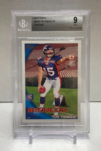 Tim Tebow Photo Variation Rookie Card Pointing 440B Graded BGS 9 Mint ...