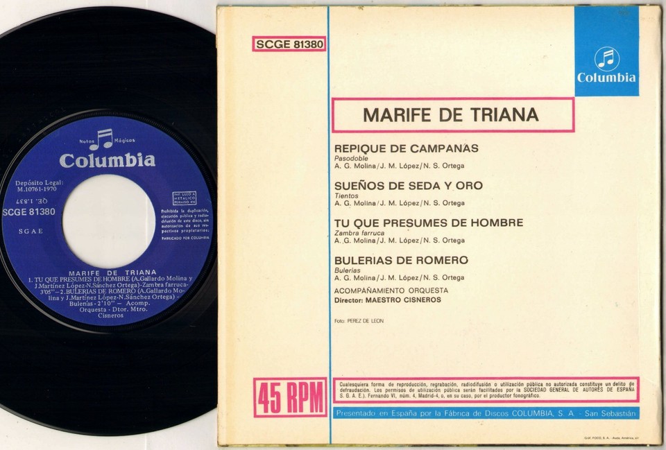 MARIFE DE TRIANA "REPIQUE DE CAMPANAS" LATIN 60'S EP | eBay