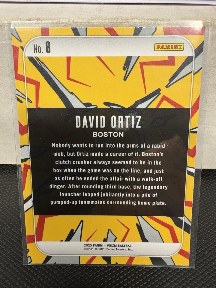 2025 “BIG PAPI” David Ortiz Panini Prizm DINGERS Boston Red Sox HOF ...