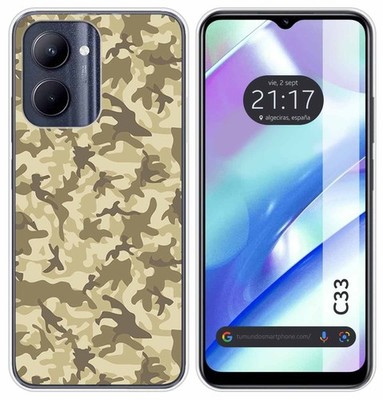 Cover In Silicone Per Realme C33 Design Sabbia Camouflage Disegni | eBay