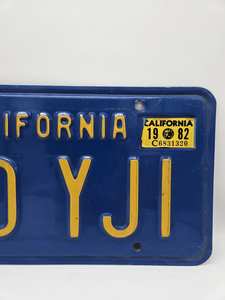 California Blue License Plate 540 YJI 1982 | eBay