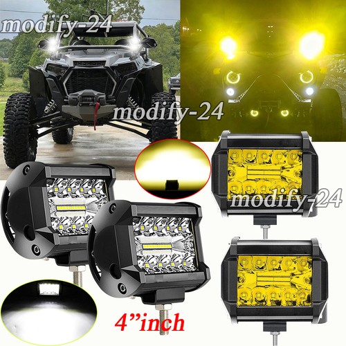 2x 4" LED Work Light Bar Spot Flood Light Driving Offroad SUV 4x4 White ...