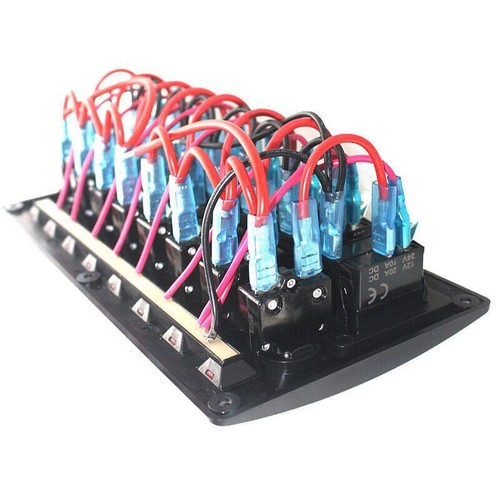 8 Gang Rocker Switch Panel Car Marine Boat Houseboat Circuit Led ...
