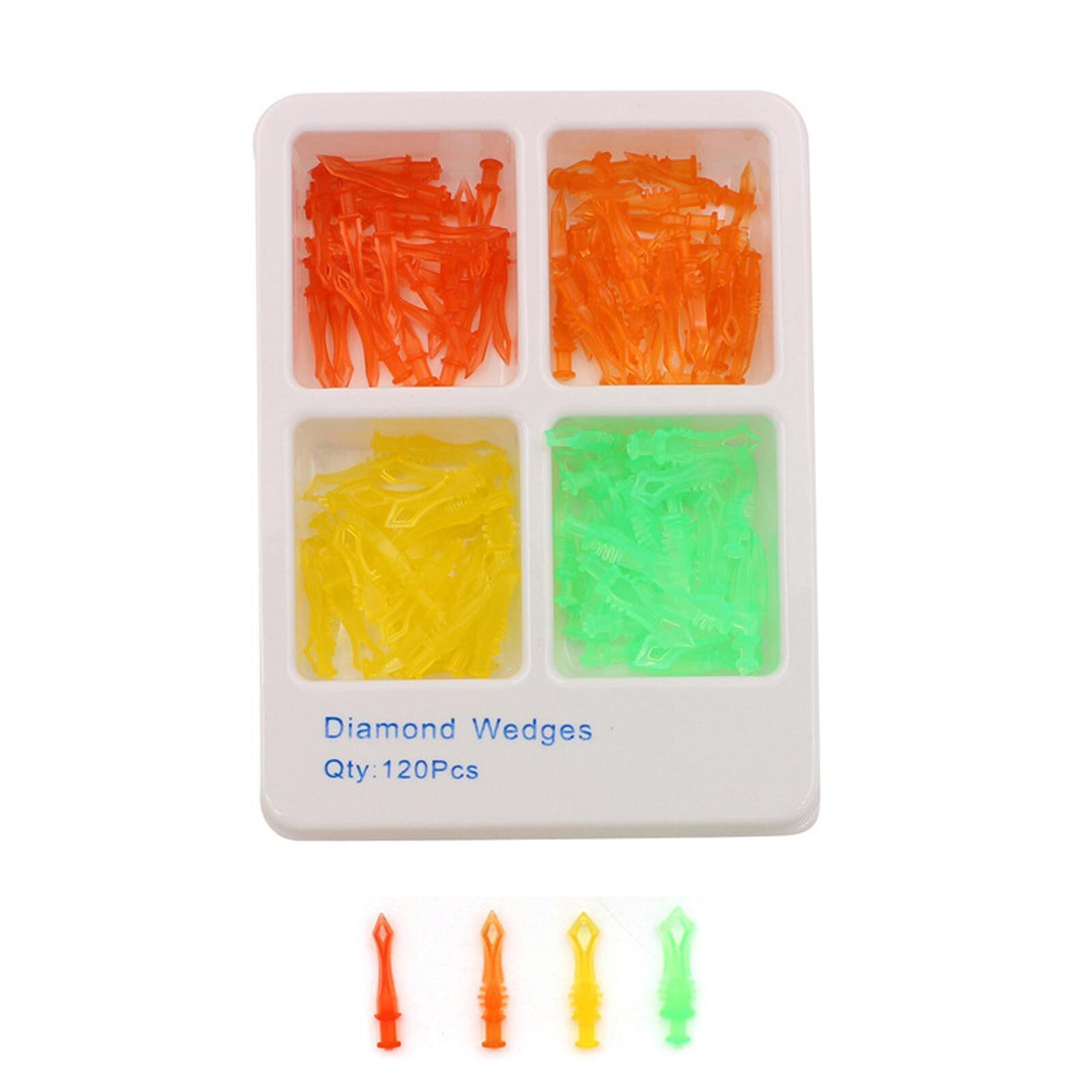 120 Pcs Dental Diamond Wedges Matrix Diastema Adaptive Interdental ...