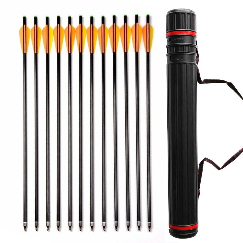 20 inch Archery Hunting Crossbow Bolts 8mm Fiberglass Arrows Flat Nocks ...