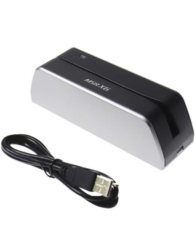 MSR X6 Swipe Card Reader Writer 3-Track USB MSRX6 Compatible w/ MSR206 ...