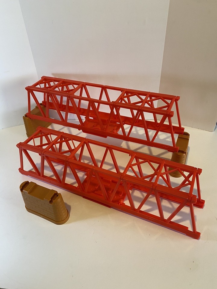 Thomas The Train Trackmaster TOMY Red Girder Suspension Bridges Set Of ...