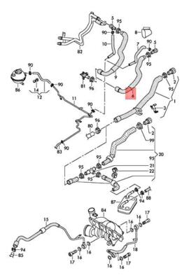 Genuine VW AUDI Tiguan Q3 591 592 5N1 5N2 8UB 8UG Coolant Hose ...