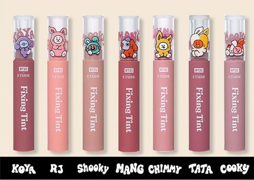 [BTS] BT21 X ETUDE FIXING LIP Tint + POUCH Set Tracking Lip Holder ...
