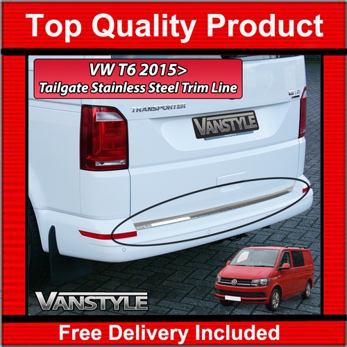 FOR VW T6 CARAVELLE 15+ 1PCS TAILGATE TRIM LINE STAINLESS STEEL CHROME ...