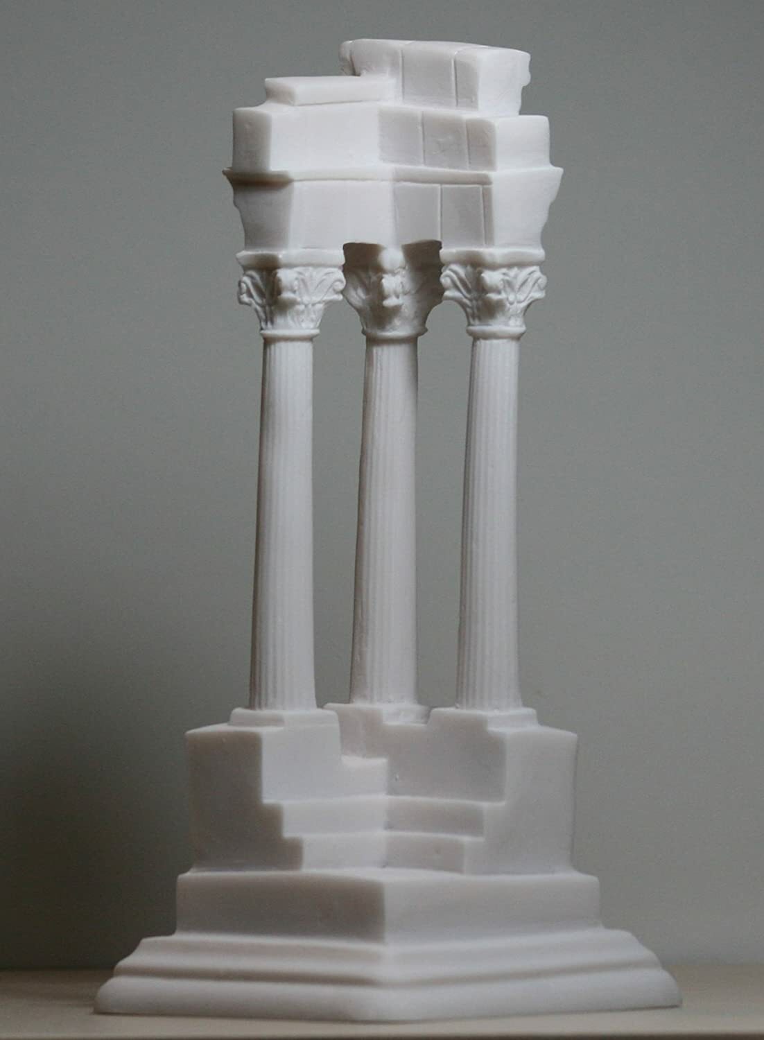 Ancient Greek Temple Ruins Corinthian Order Columns Cast Marble Statue ...