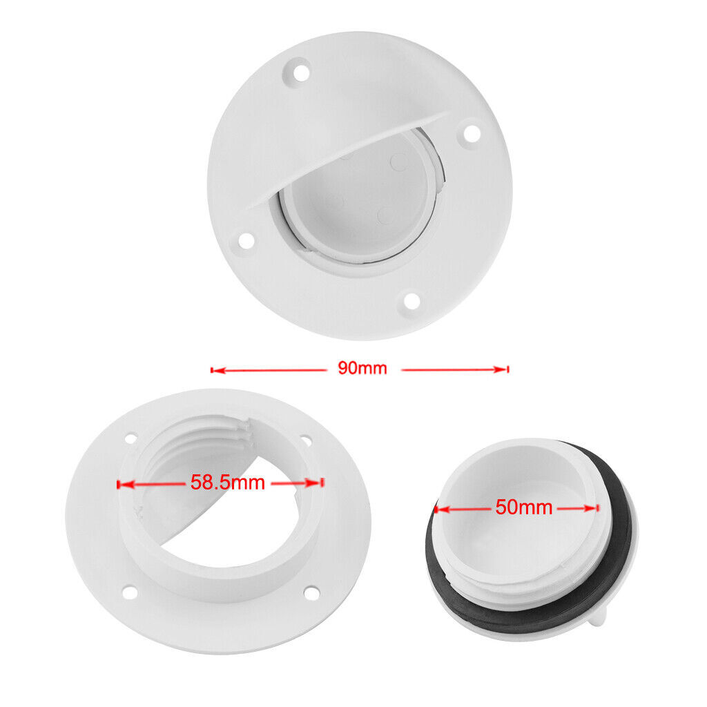 Boat Transom Deck Drain Scupper Valve 2 inch Screw Cap Bung Stopper for ...