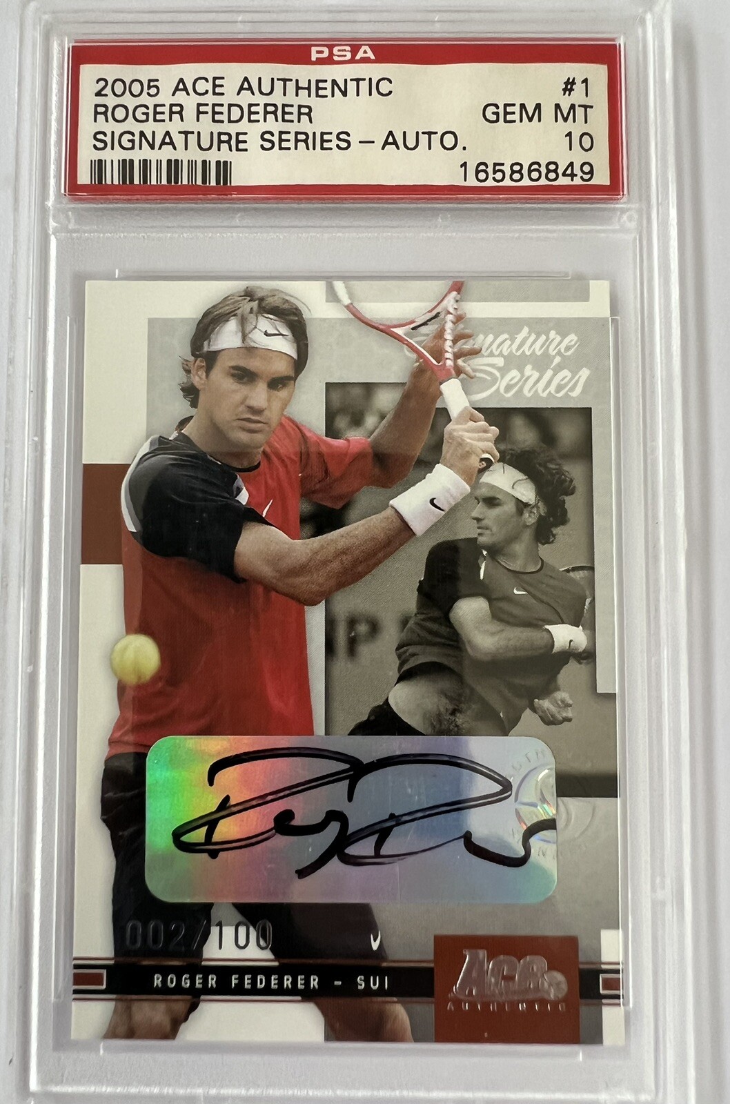 2005 Ace Authentic Roger Federer #1 Signatures-Auto #2/100 PSA 10~ Rare ...