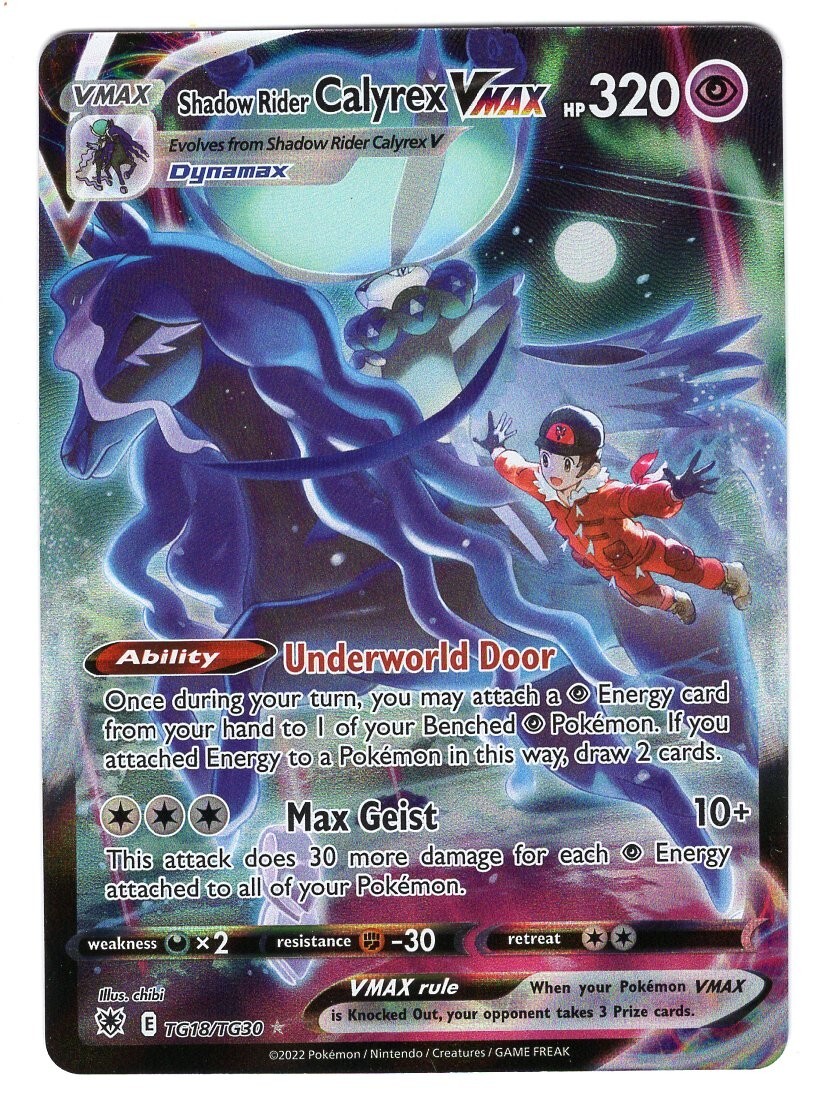 Pokémon Shadow Rider Calyrex VMAX Astral Radiance TG18/TG30 Ultra Holo ...
