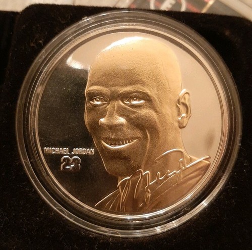 MICHAEL JORDAN 1.5 Troy Oz/24K GOLD Overlay ELITE Medallion Coin ...