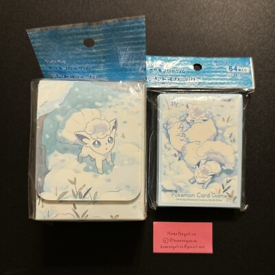Pokémon Center Japan Alolan Vulpix Card Sleeves + Deck Box ~ US SELLER ...