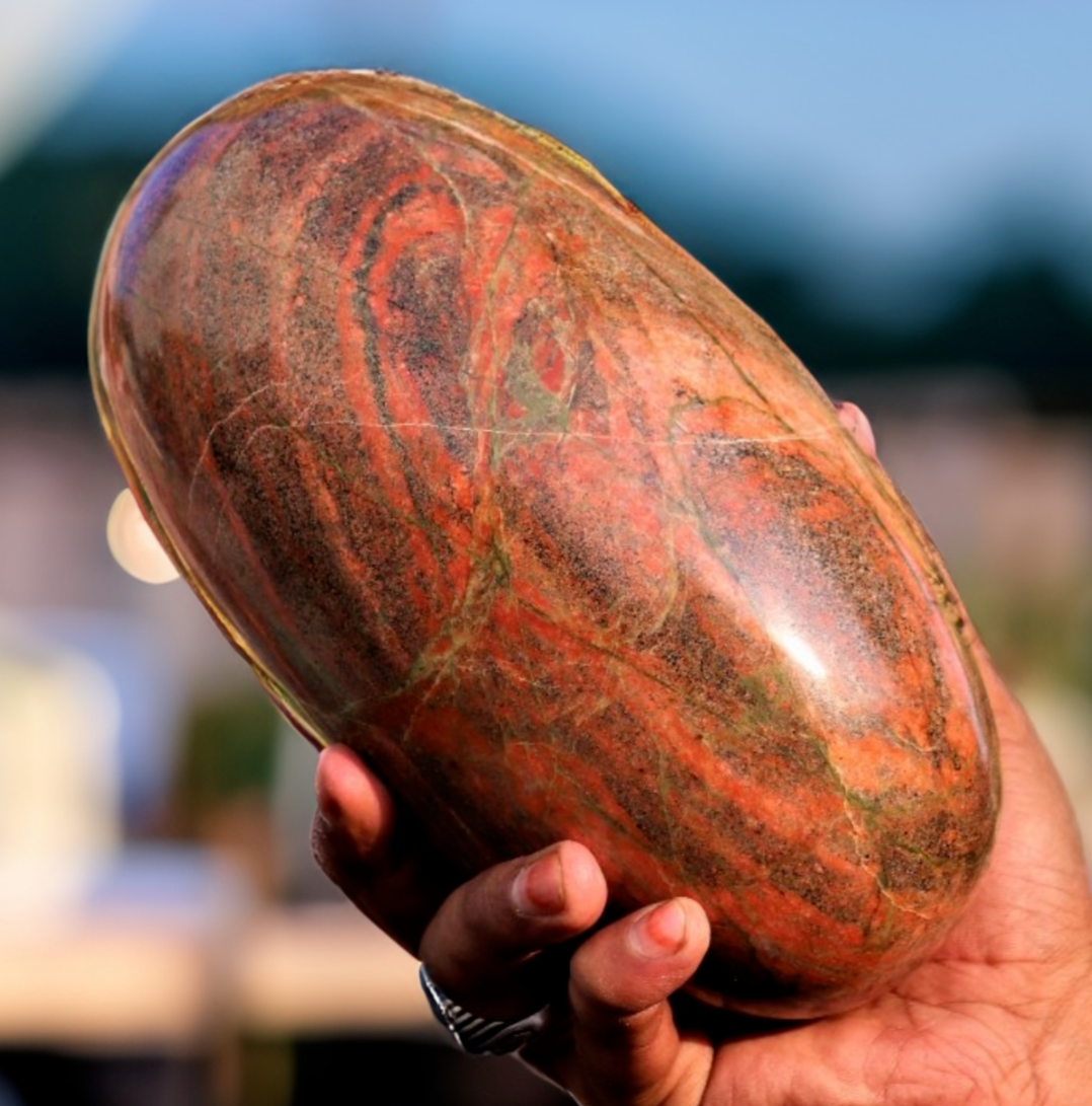 220MM Green Unakite Lingam Natural Healing Crystal Lingam Gemstone Gift ...