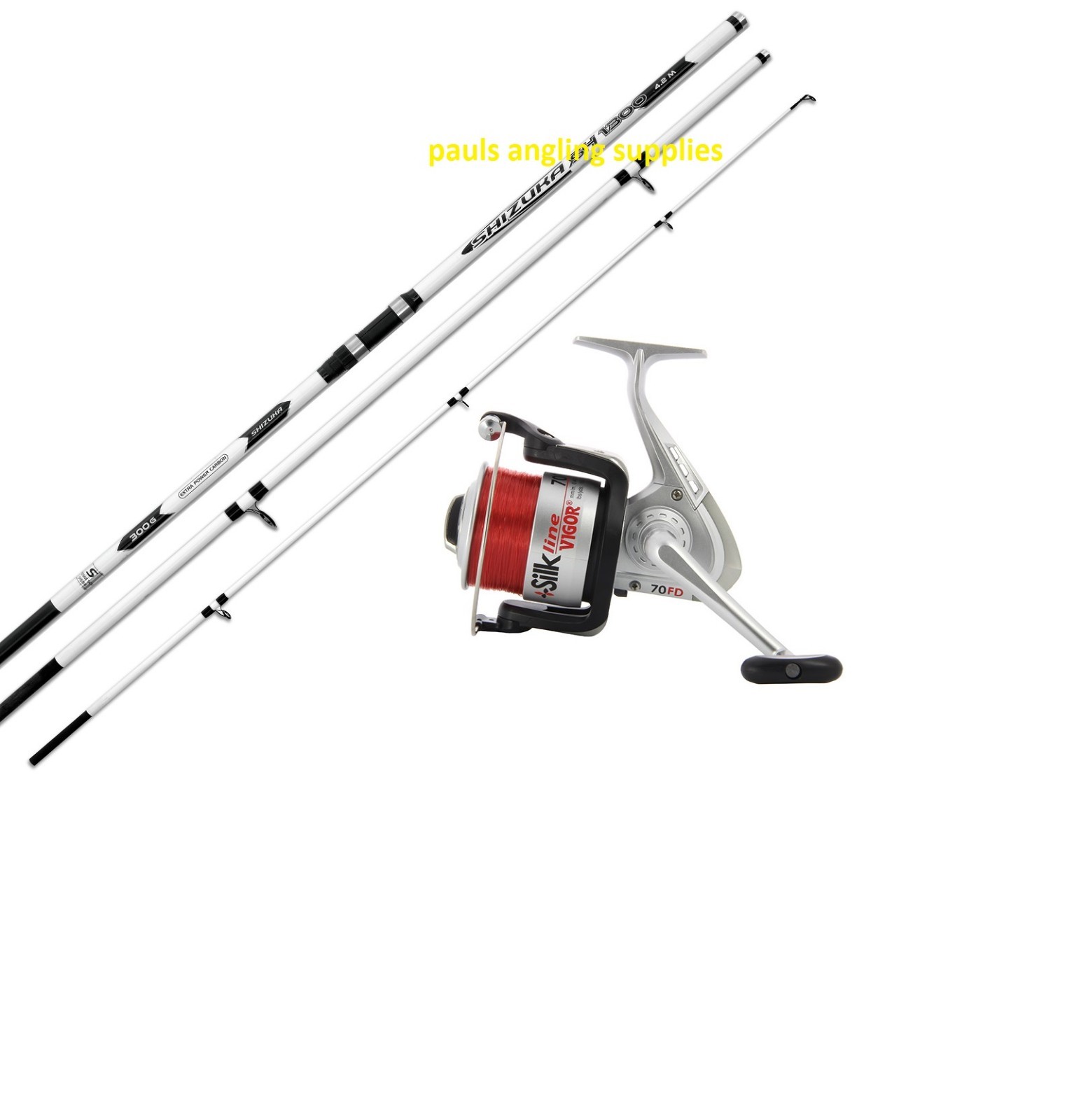 Lineaeffe 14ft Beachcaster Beach Sea Fishing Rod & Reel Free Line | eBay UK